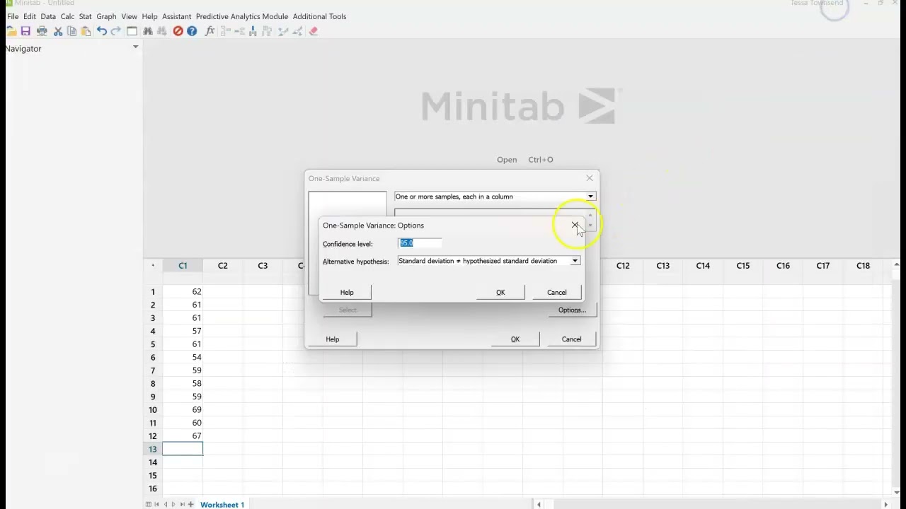 Minitab Confidence Interval for Standard Deviation