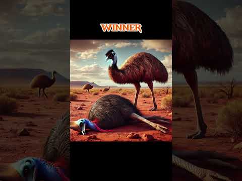 Cassowary vs Emu! Who Will Win? #shorts #short