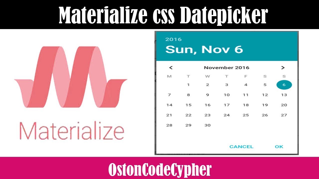 How to create a Date Picker using Materialize css - Very Simple
