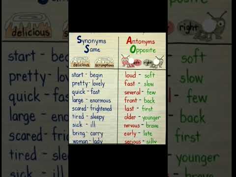 Basic English Synonyms and Antonyms