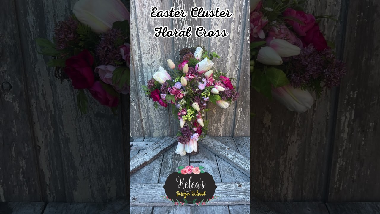 DIY Easter Cluster Floral Cross – Elegant Faith-Inspired Floral Design