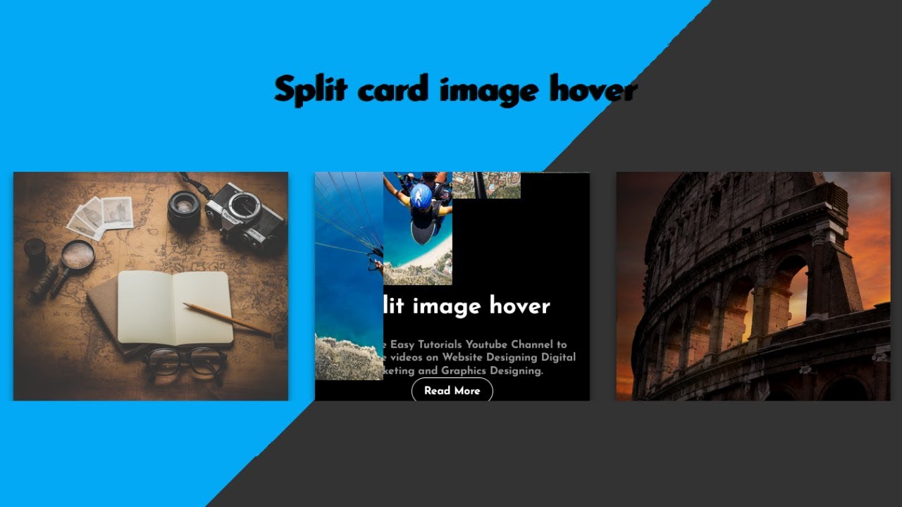 Pure css split image hover effect || html css animation effect || front-end lover