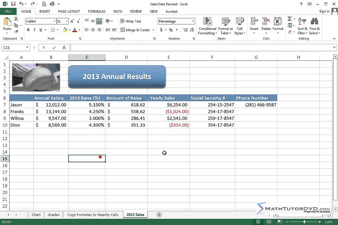 Lesson 47 - Formulas With Inputs From Multiple Sheets