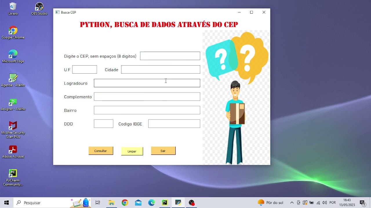 Python, sistema para buscar endereço através do CEP