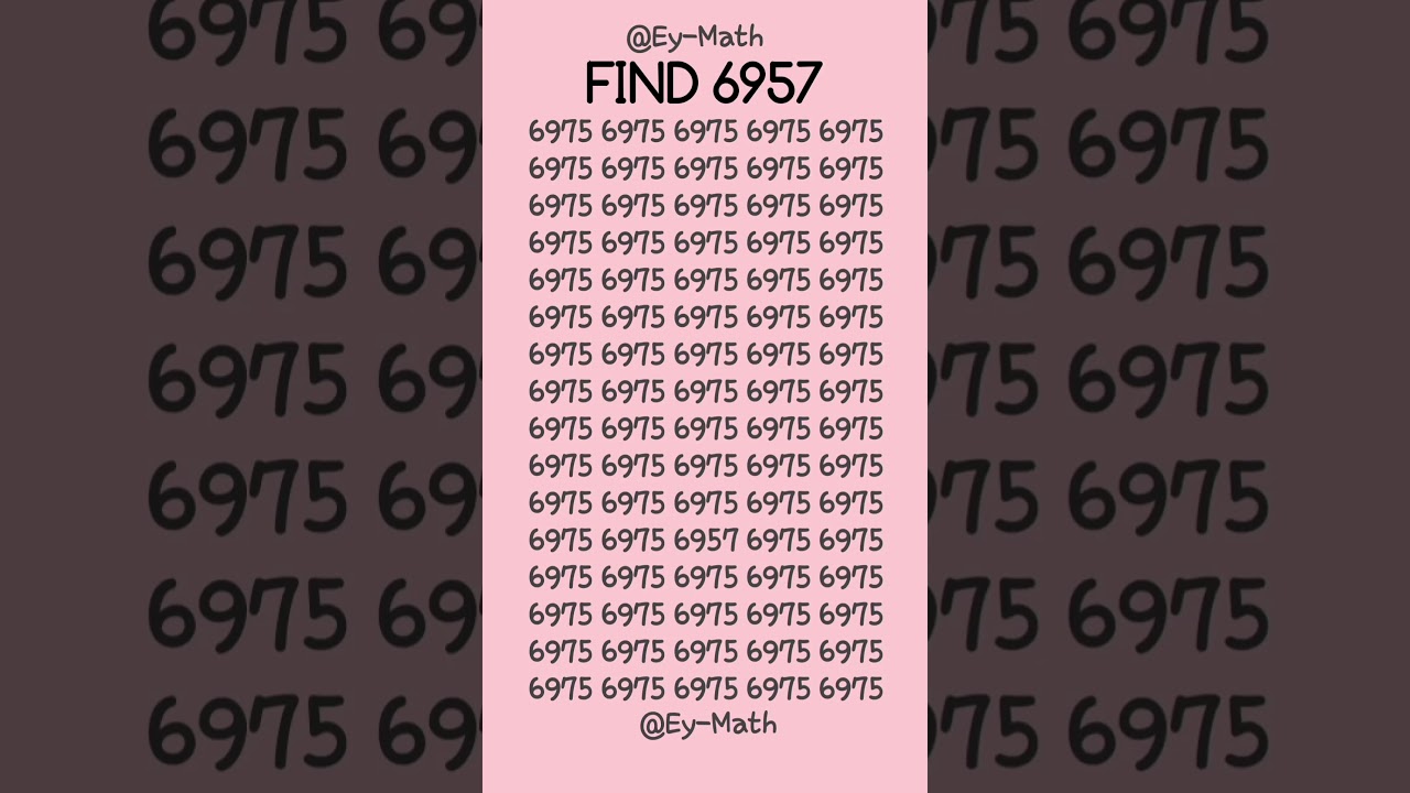 Visual Skill Test : Single Out 6957 in 5 seconds #fyp #fypシ゚ #fypyoutube #iq #shorts #ytshorts