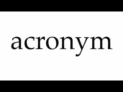 How to Pronounce acronym