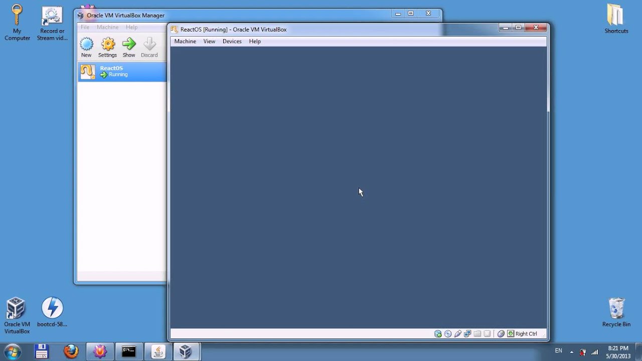 Install ReactOS on VM