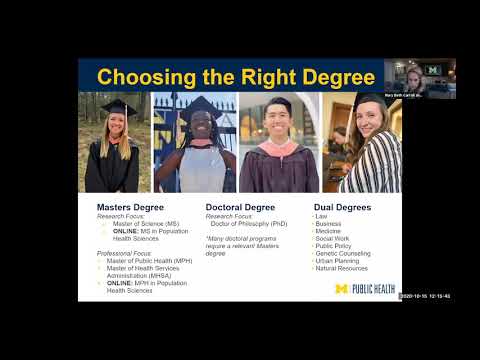 Michigan Public Health Graduate Virtual Information Session (Oct 15, 2020) | Michigan Public Health