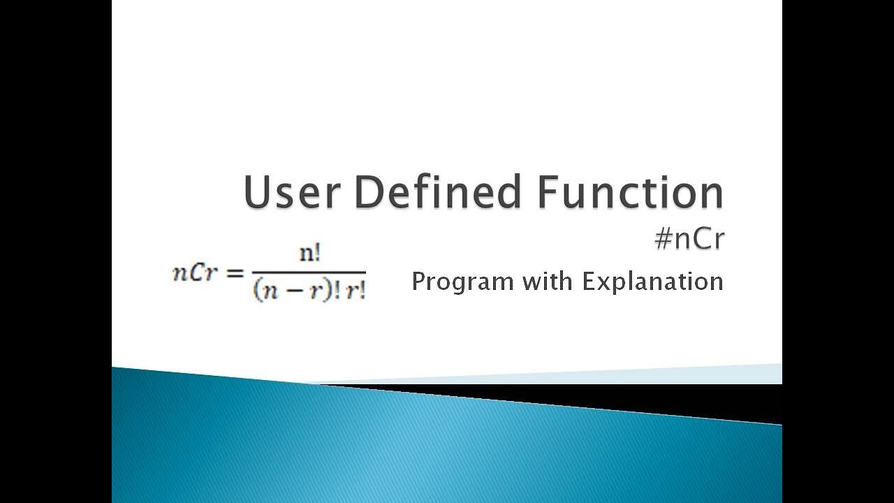 63 - Example Of User Defined Function