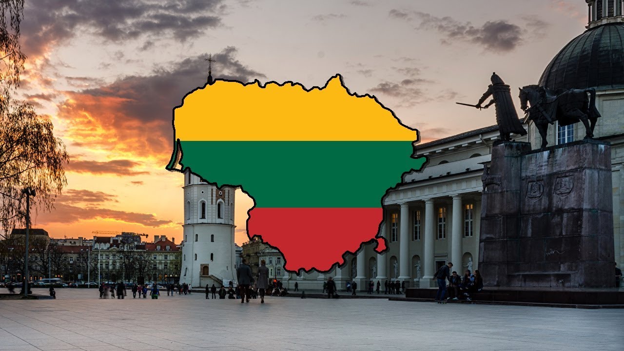Lithuania flag map: speed art