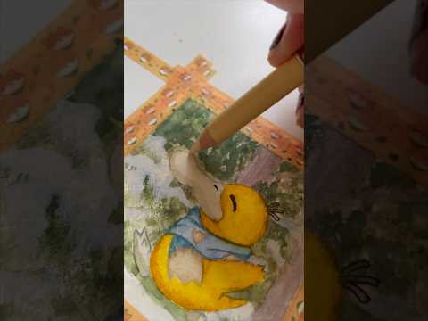 Poké Polaroids: Psyduck #shorts #pokemon #watercolorpainting #psyduck #painting