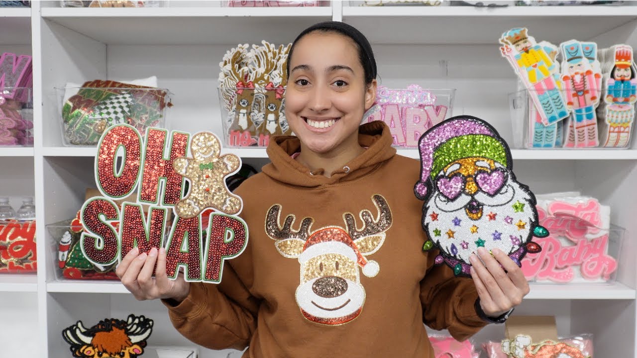 How to make Christmas Sweatshirts Quick and Easy with heat applied patches!