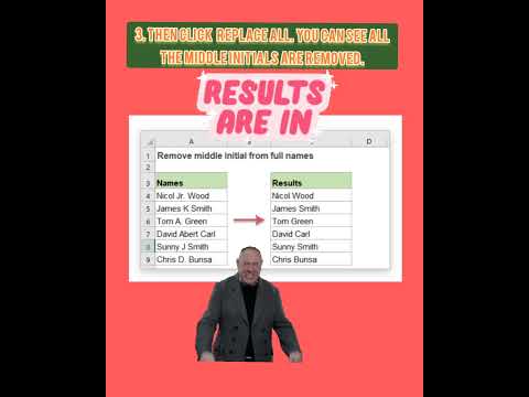 how to remove middle name in Microsoft Excel#tricks