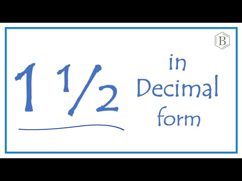 1 1/2 as a Decimal (One and One-Half)