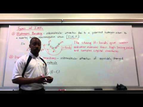 Honors Chem #38 Intermolecular Forces in Solids, Liquids, and Gases Part 1