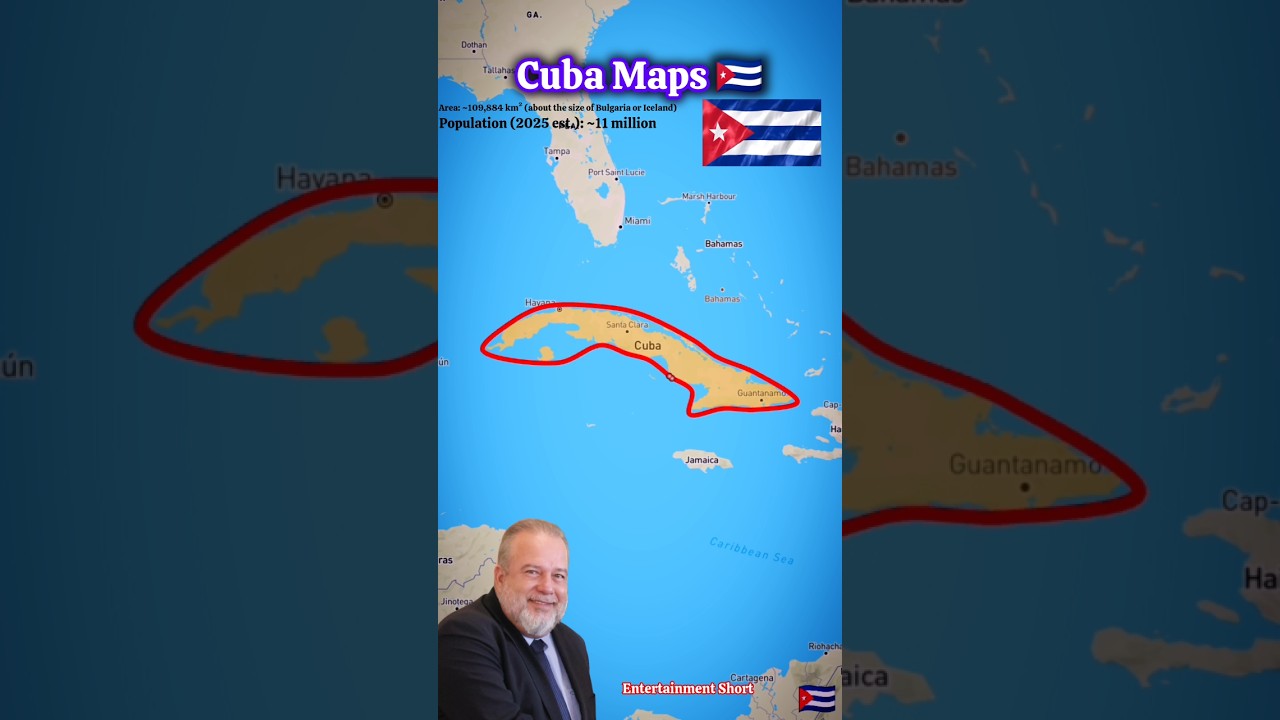 Cuba Maps 🇨🇺 cuba country Population (2025 est.): ~11 million #cuba #map #location #history #travel