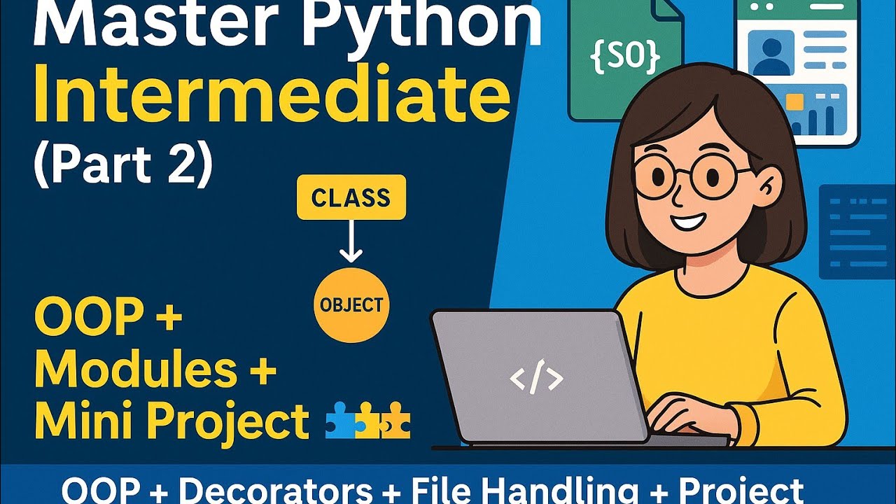 Python Intermediate Level | OOP, Modules, Decorators, File Handling, and Mini Project Explained