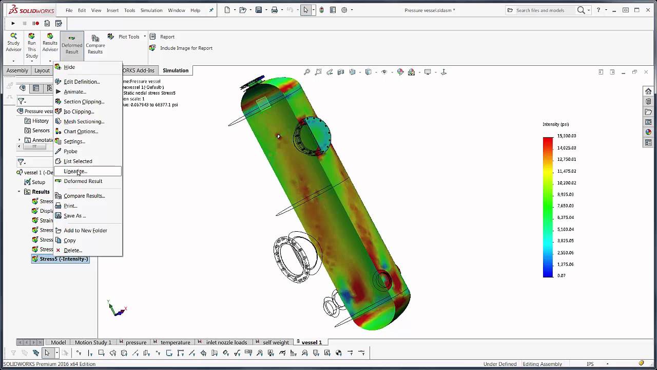 SOLIDWORKS Simulation - Stress Linearization for Pressure Vessel Studies