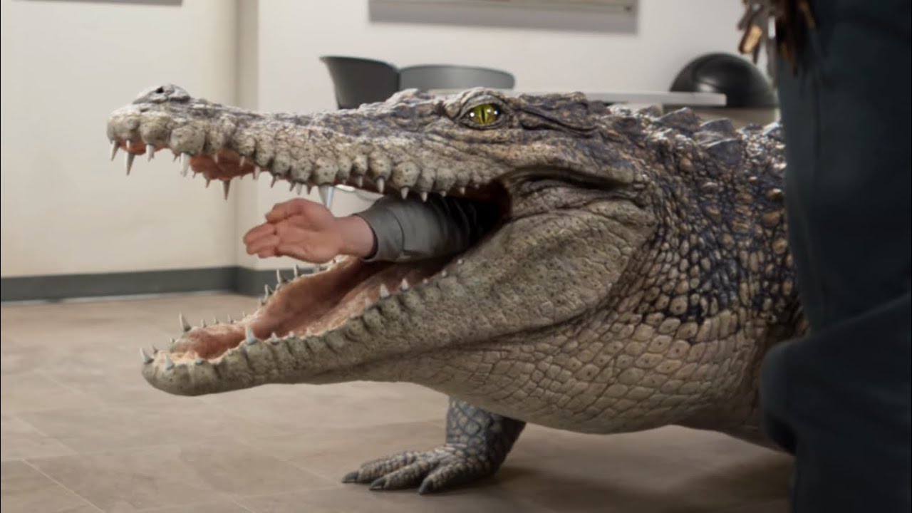 Crocodile eats person (ad)