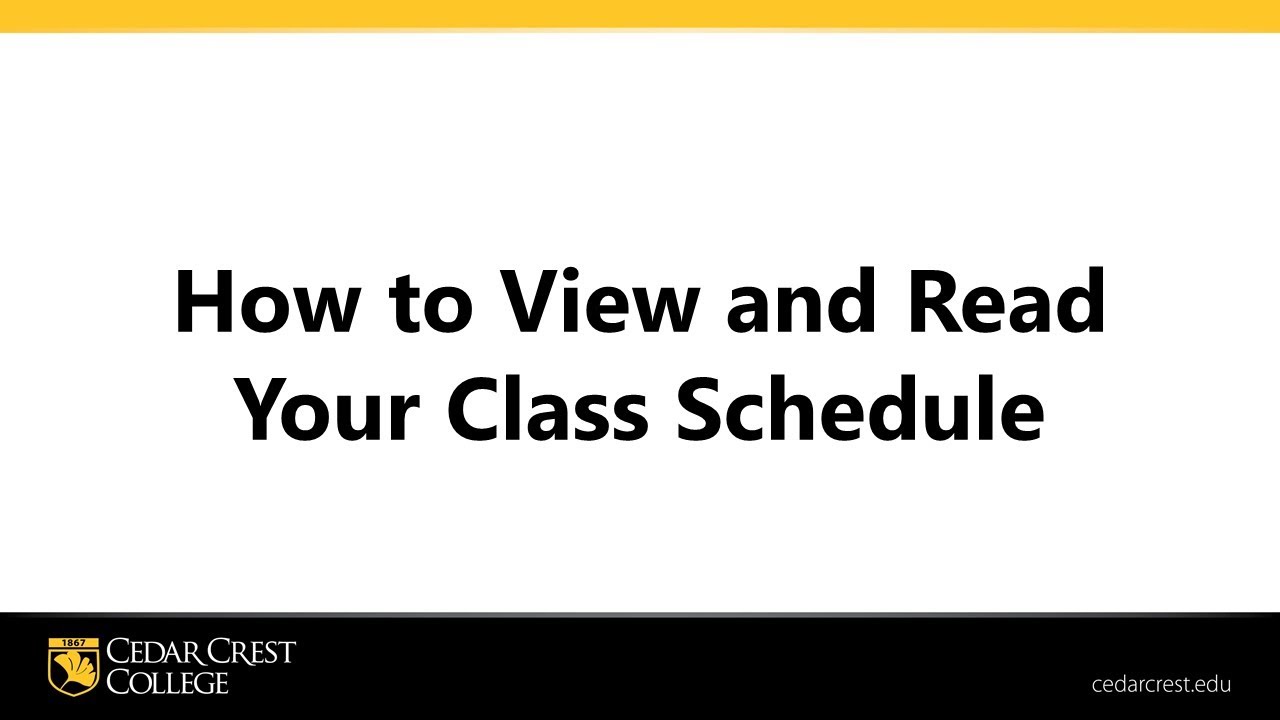 How to View and Read Your Class Schedule