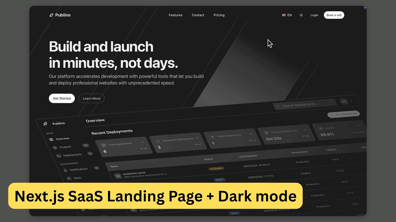 Next.js 16 Landing Page Template | Tailwind CSS 4, RTL & Dark Mode (2026)