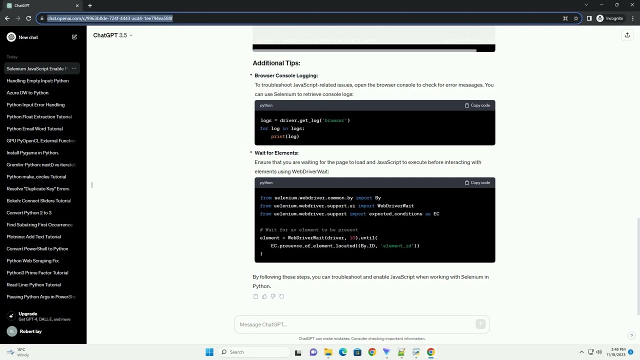 Selenium cannot enable javascript in python