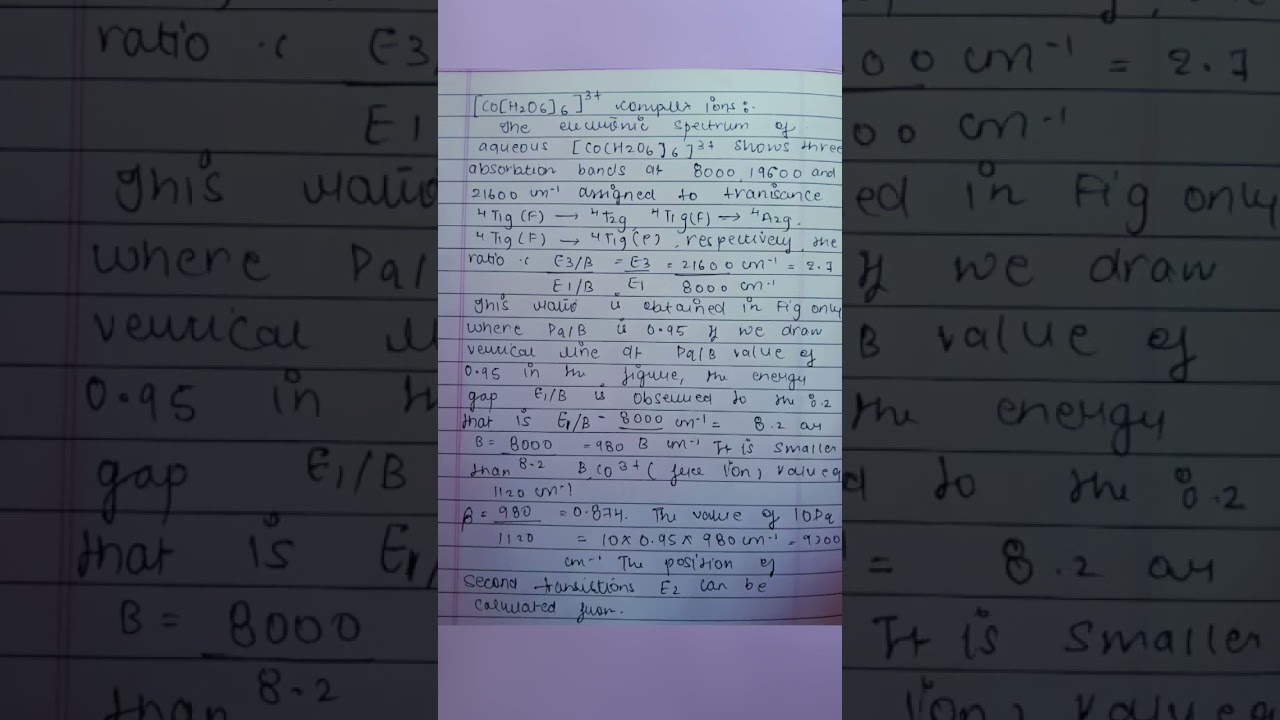 #Co(H2O)6 #complex #ion #electronic #spectrum #of #aqueous #three #absorption #band #8000 #19600