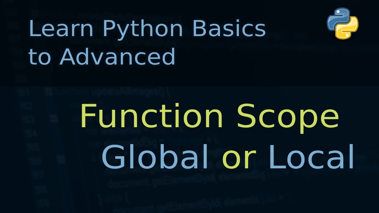 Python Tutorial Part-10 | Function Scope
