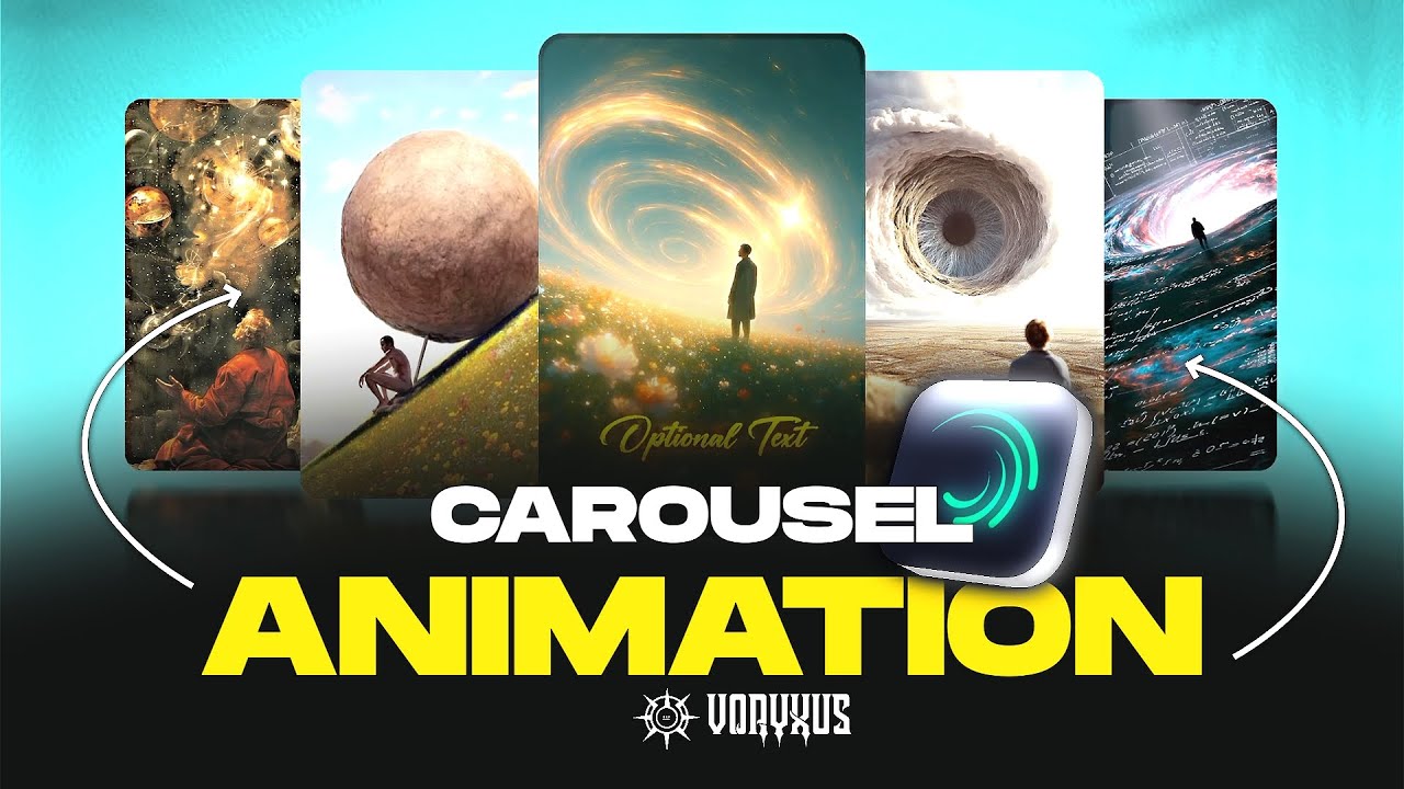3D Carousel Slide Animation tutorial | alight motion | voryxus