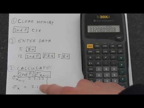 TI-30Xa: Standard Deviation