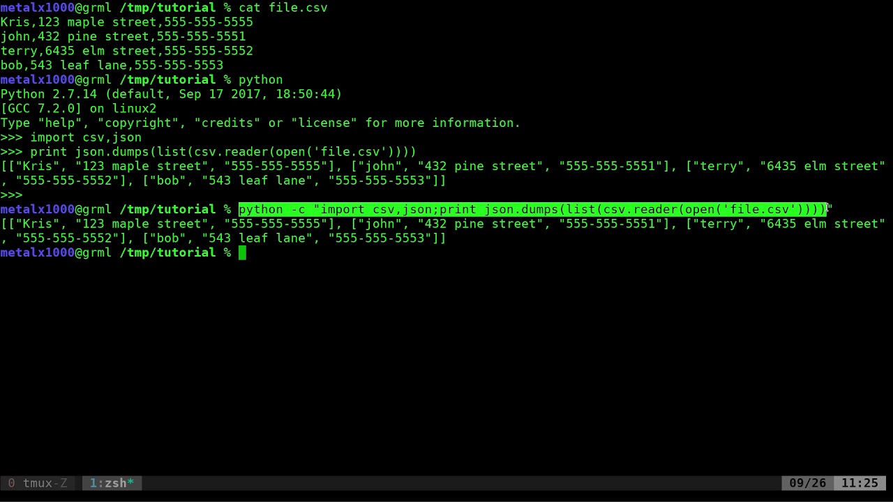 16 Convert CSV to JSON with Python in Your Linux Shell for BASH shell scripts