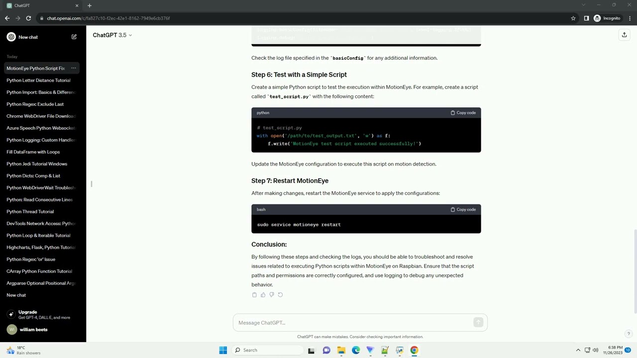 Can t execute Python script from Motioneye on Raspbian