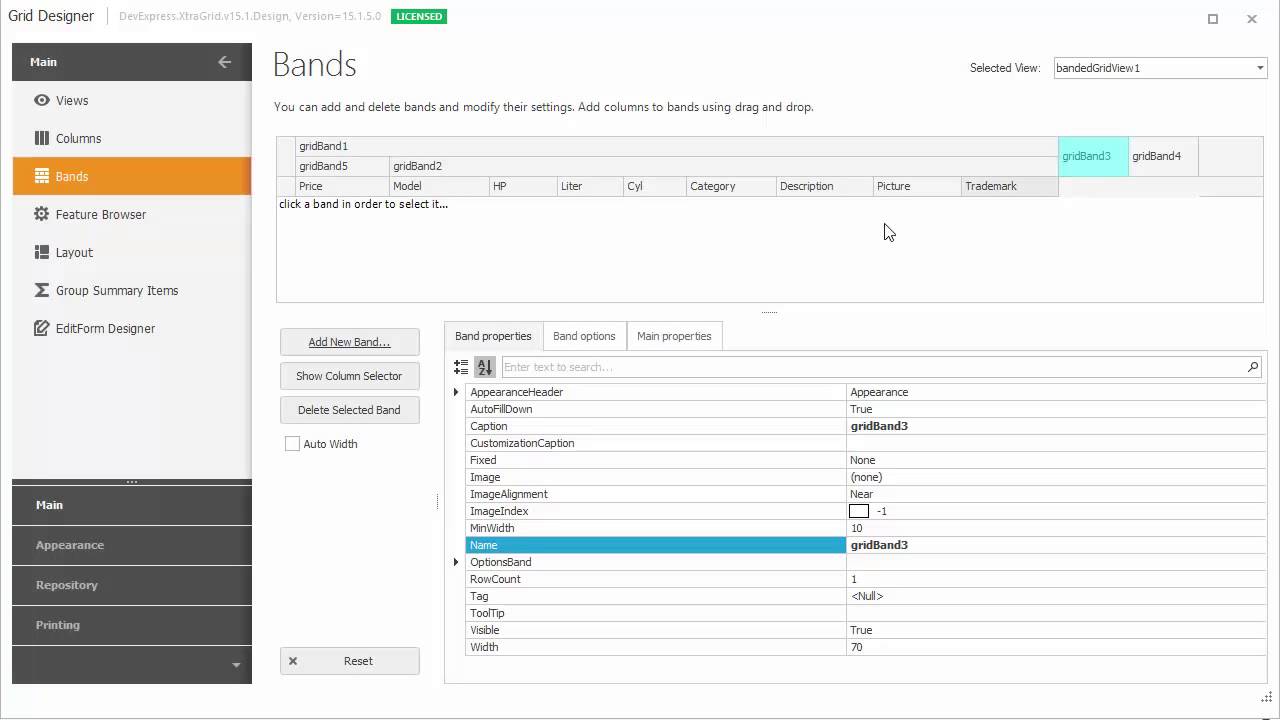 WinForms Grid - Banded Grid View Basics