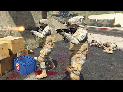 GTA 5 NPC Wars (US Army vs NOOSE)