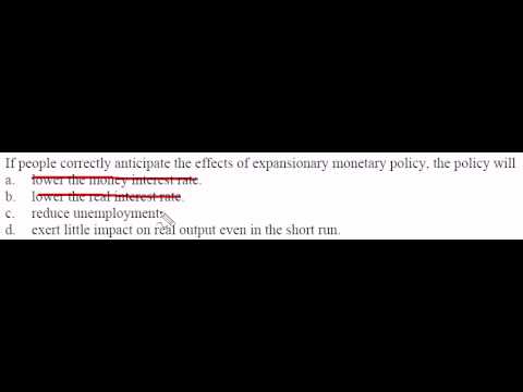 Effect of Fully Anticipated Expansionary Monetary Policy