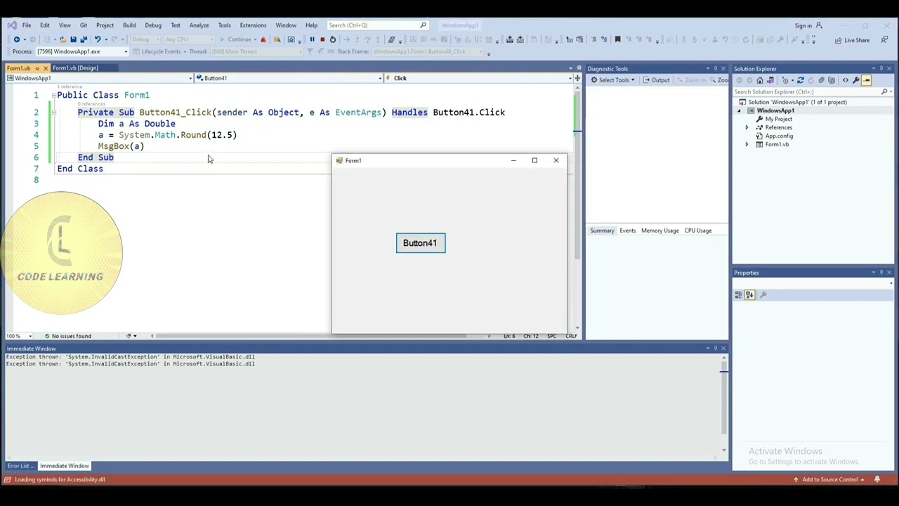 VB.NET | Math 'round()' | CodeLearning