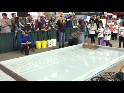 Trout racing at the Central Washington Sportsmen Show