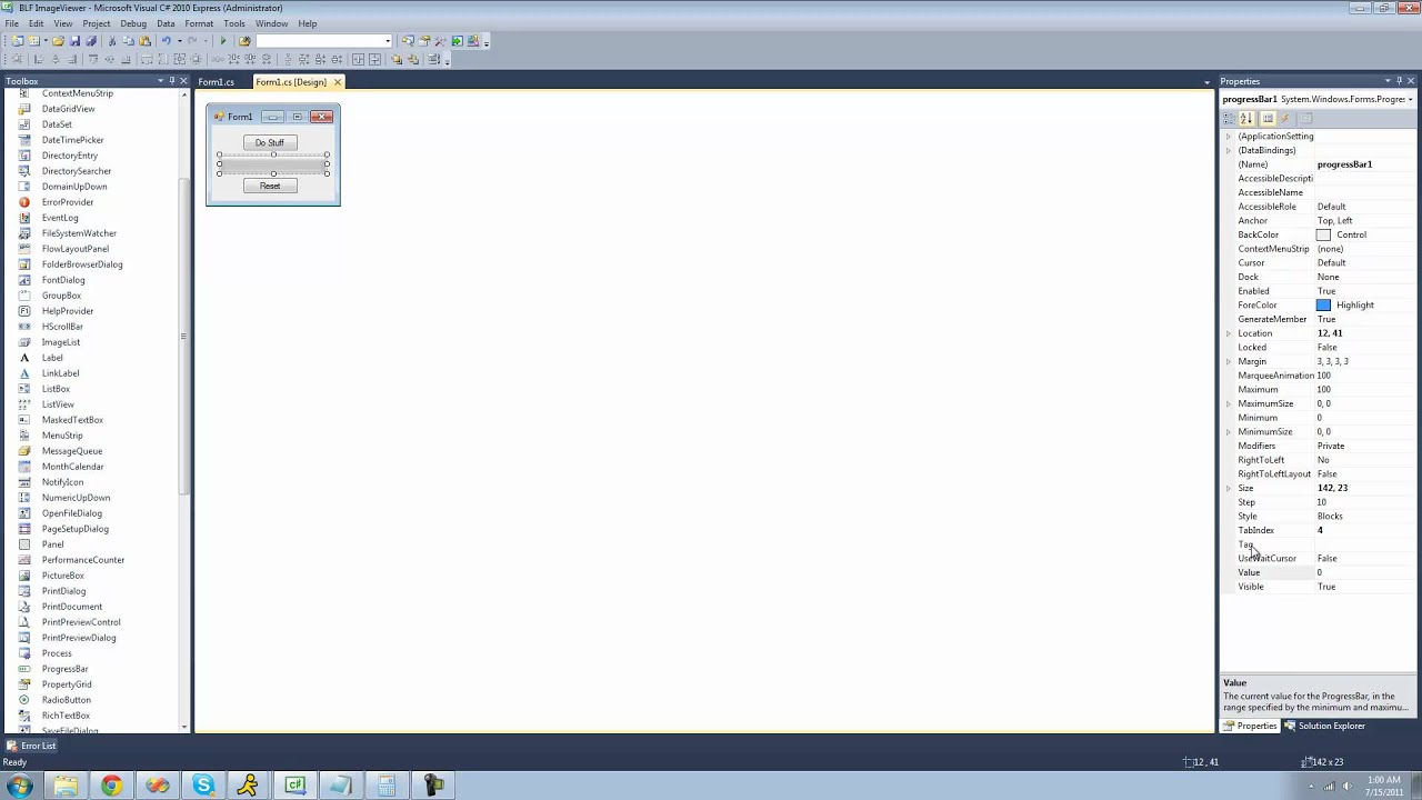 C# Beginners Tutorial - 90 - ProgressBar Control