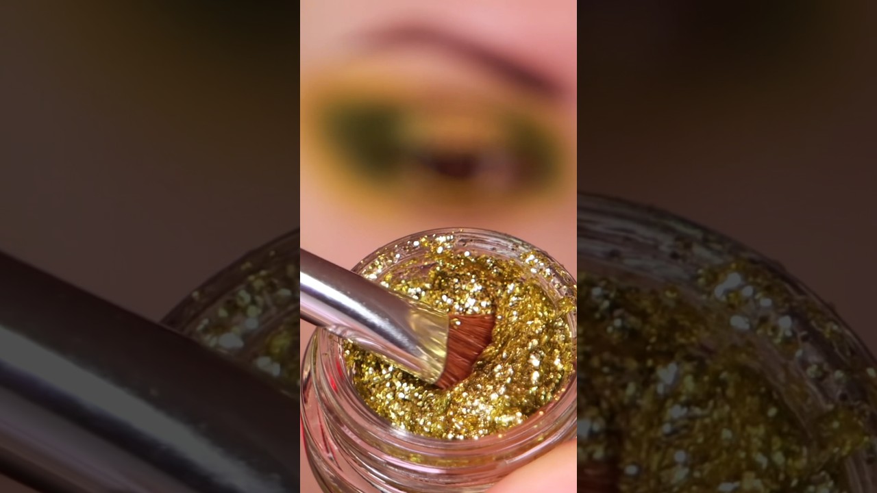 PUKE GREEN?!✨ glitter halo eye makeup #glittereyeshadow #eyemakeuptutorial #eyeshadow #glittermakeup