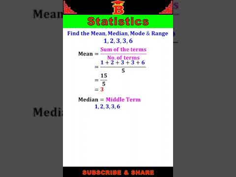 Mean, Median, Mode, Range -1
