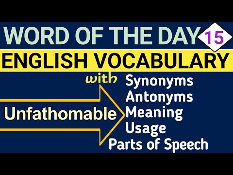 Unfathomable Usage And Meaning|English Vocabulary With Example Sentences For Competitive Exams