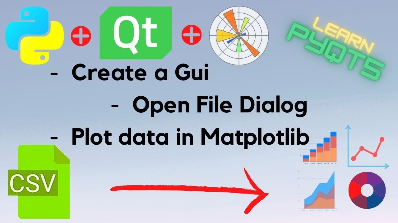 How to plot in GUI Pyqt5 Matplotlib and QtDesigner from csv file| Python | Desktop for Data science