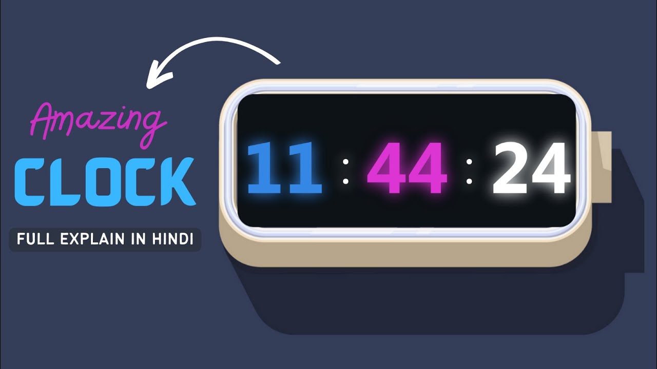 Digital Clock Using Javascript In Hindi | Digital Clock Html Css Javascript | Digital Clock Project