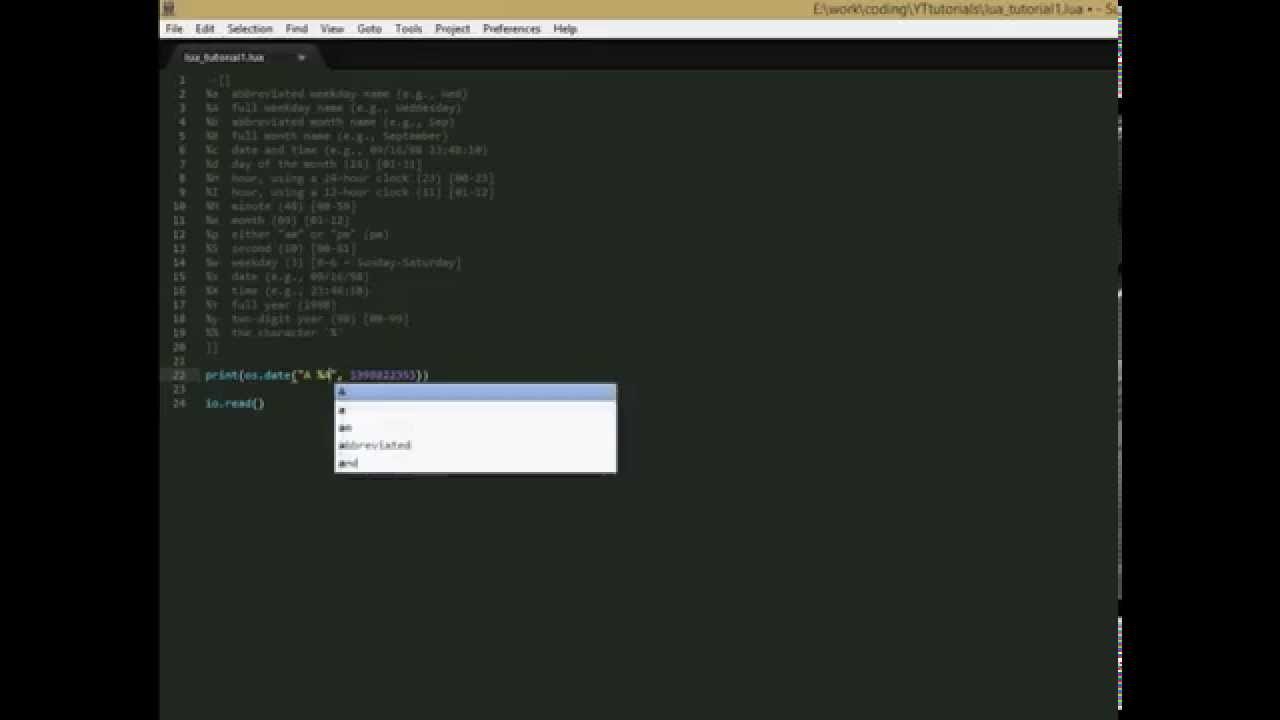 Lua Tutorial 20: The OS Library