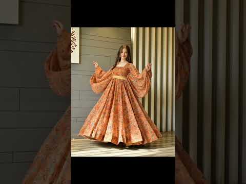Clasy attractive long maxi dress design/trending in fashion georgette floor length maxi dress#shorts
