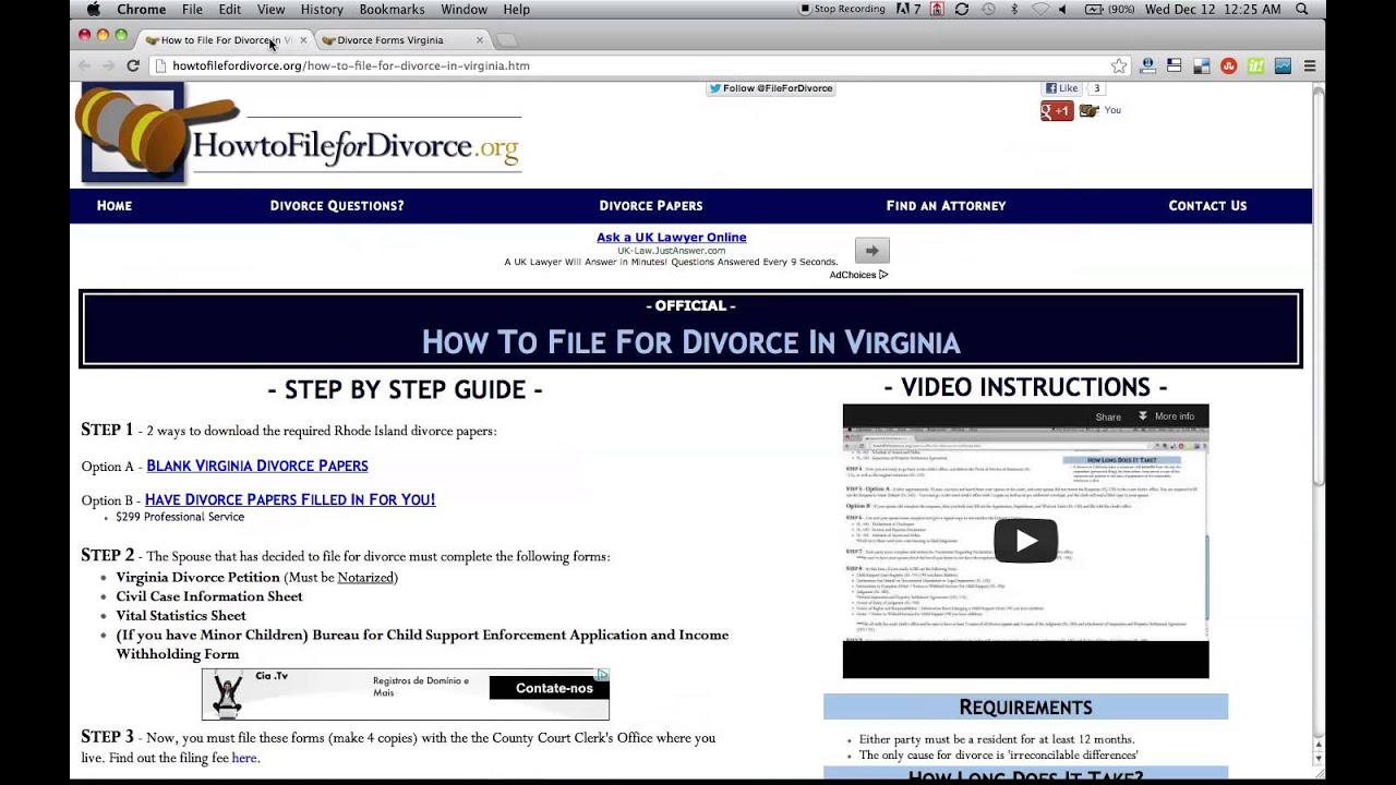 Free Virginia Divorce Papers and Forms