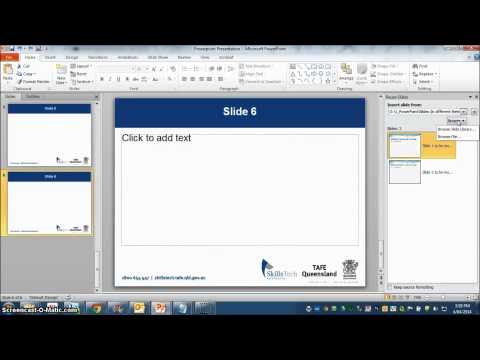 HOW TO Insert slides from another presentation in PowerPoint 2010