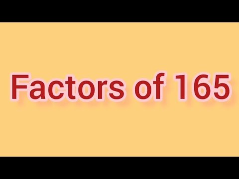 Factors of 165 | Learnmaths