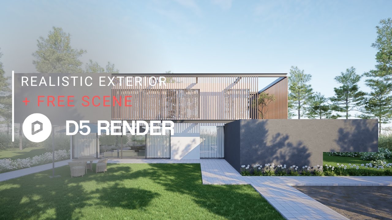 Realistic Exterior Render with D5 Render | Private House 309 | Downloadable Project File Included