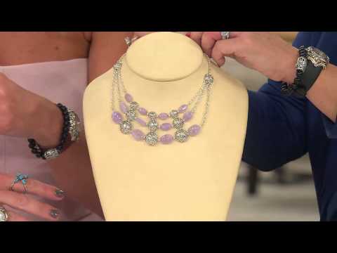 Carolyn Pollack Sterling Signature Bead Rose de France Necklace with Stacey Stauffer